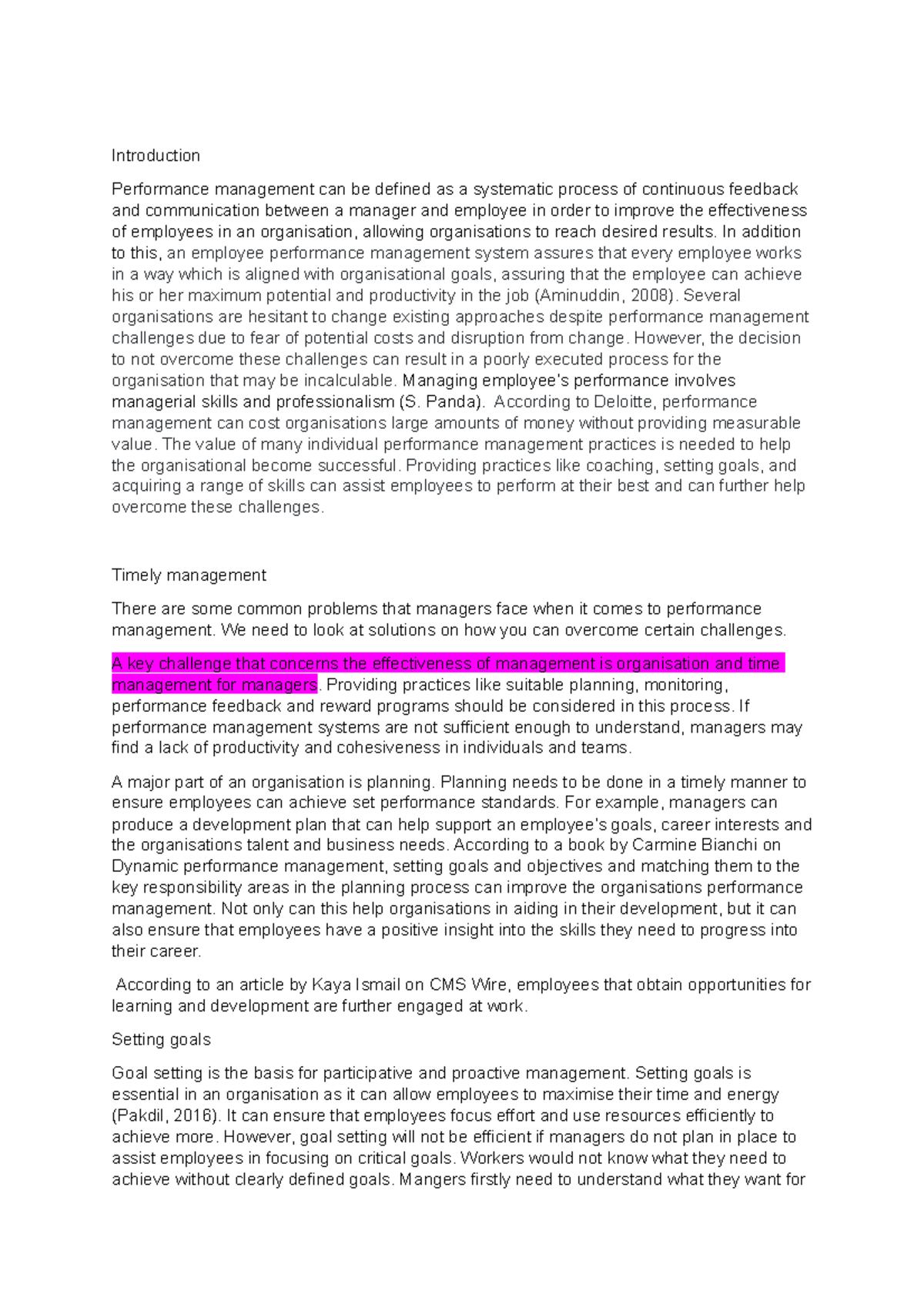 Assignment 2 - Introduction Performance management can be defined as a ...