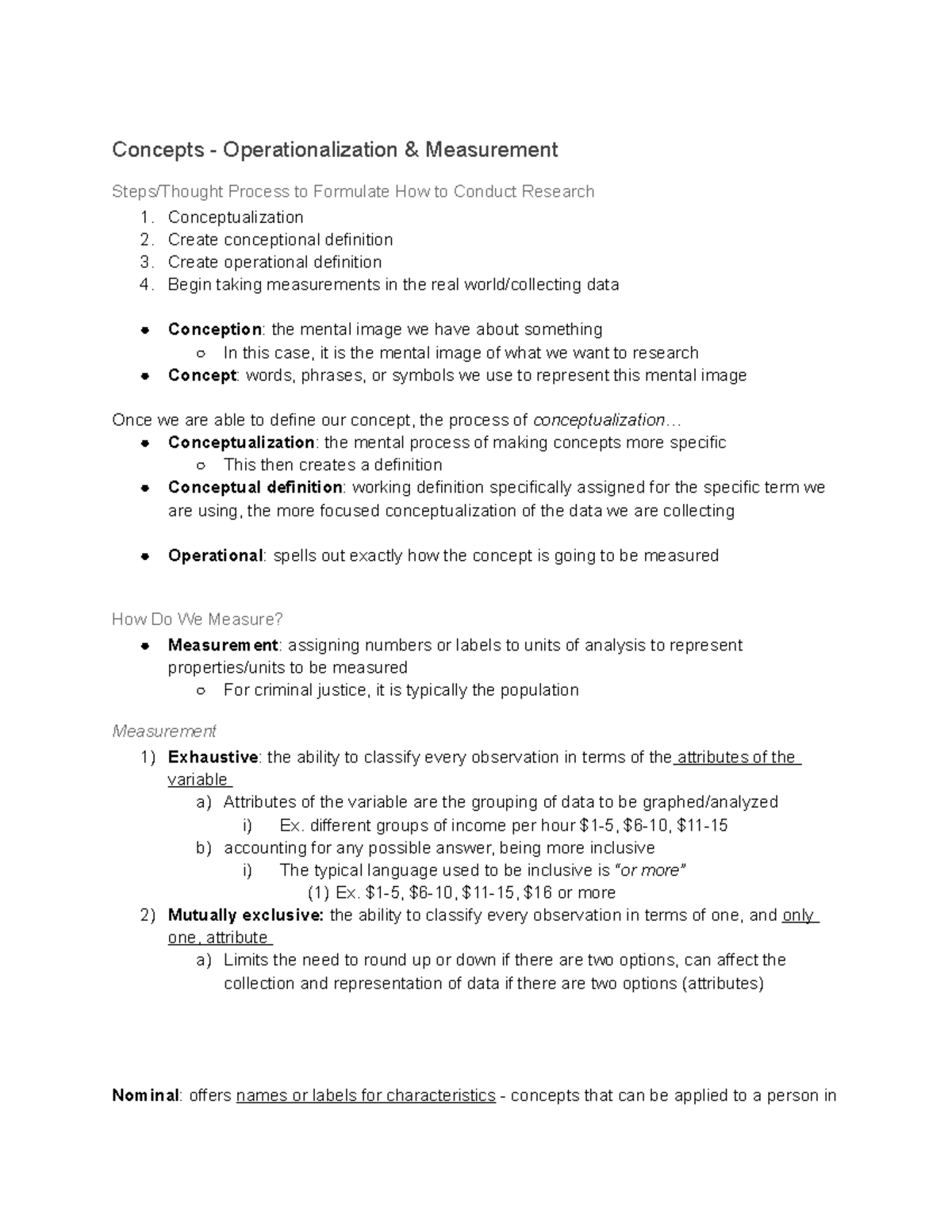 Chapter Four - Operationalization and Measurement - Concepts ...