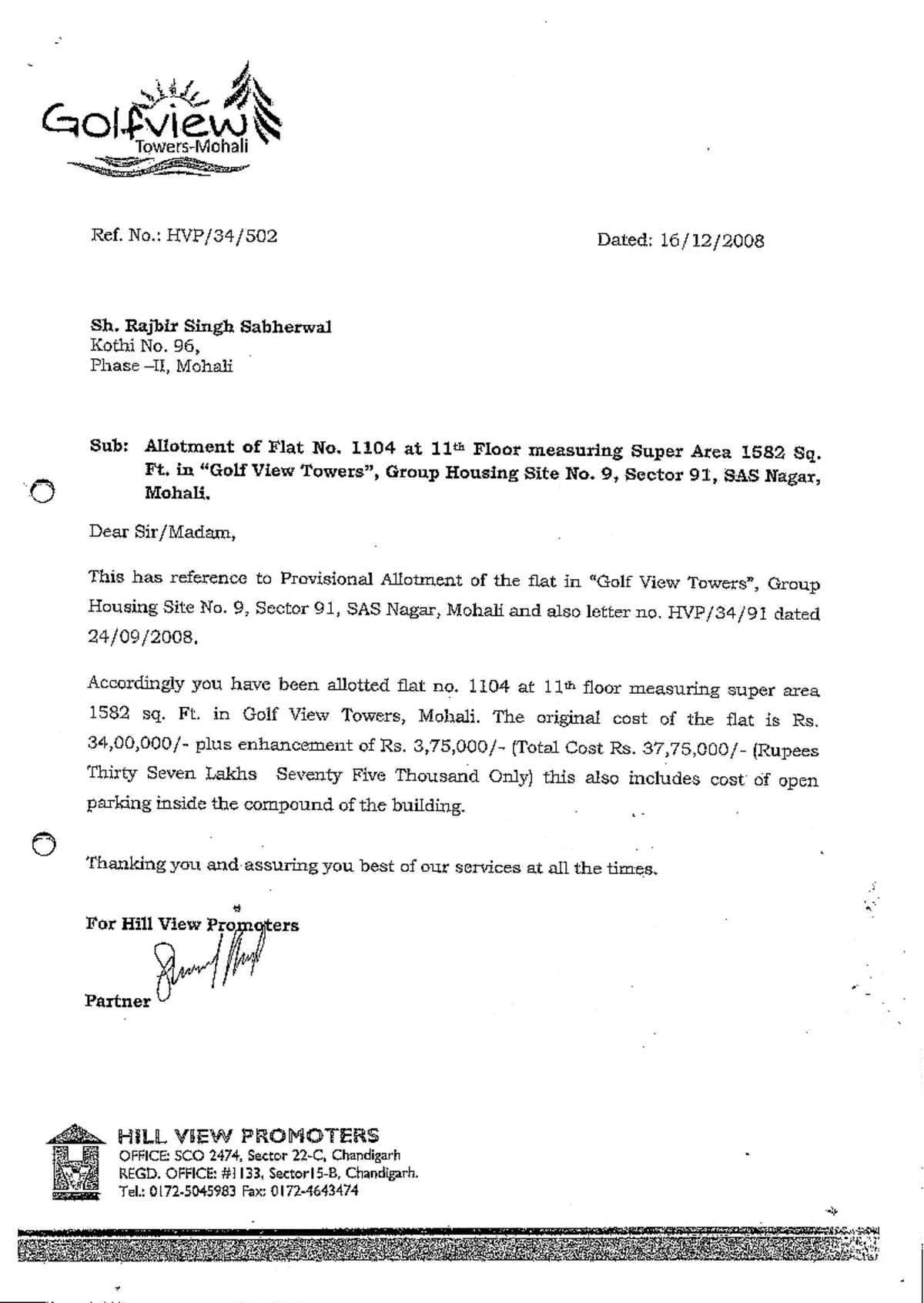 Allotment & Possession letter - LLB - Studocu