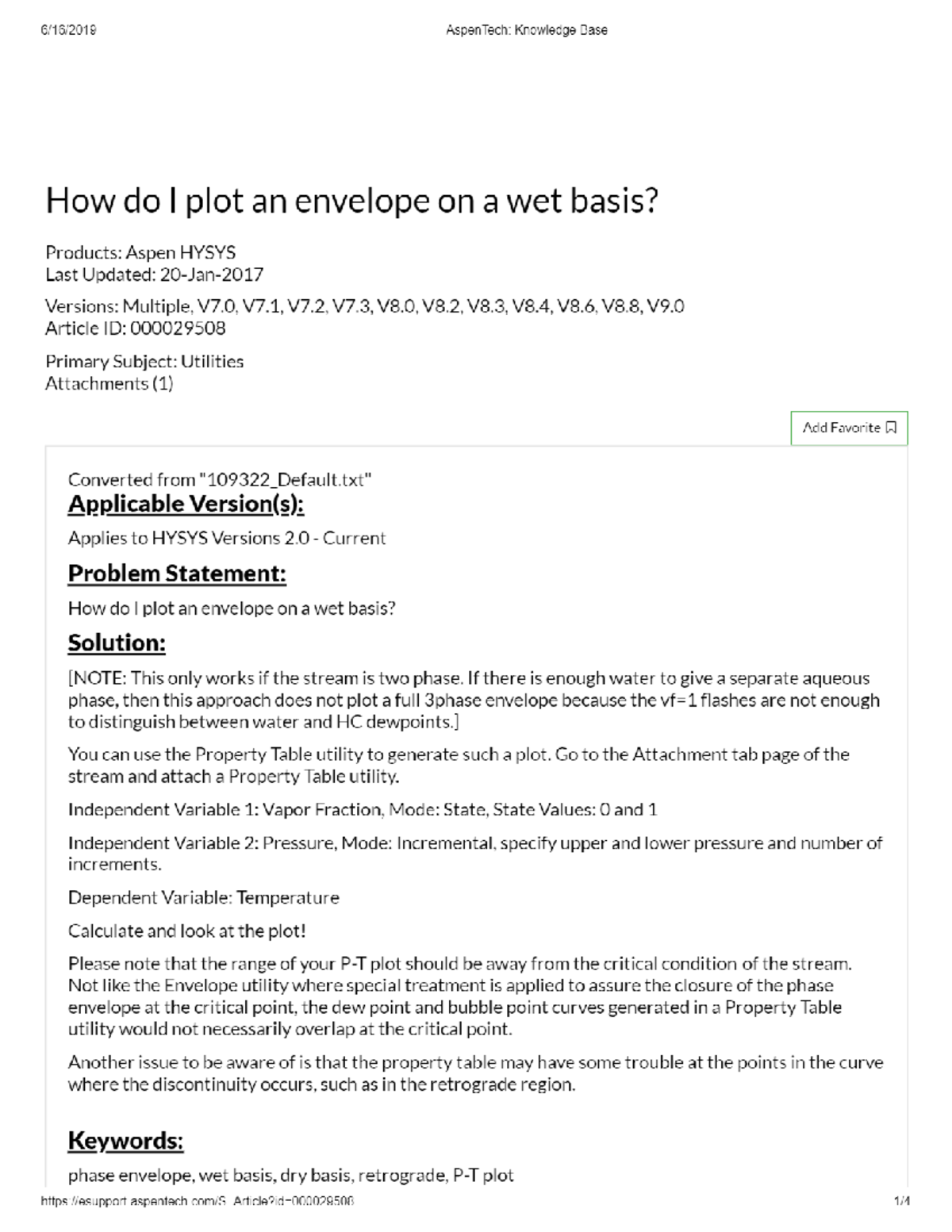 Article ID 000029508 - How do I plot an envelope on a wet basis - Bases ...