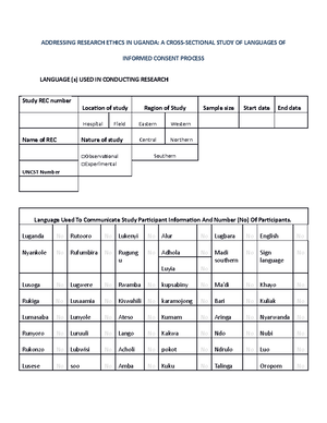 Community Placement- Action PLAN- Edited - ISLAMIC UNIVERSITY IN UGANDA ...