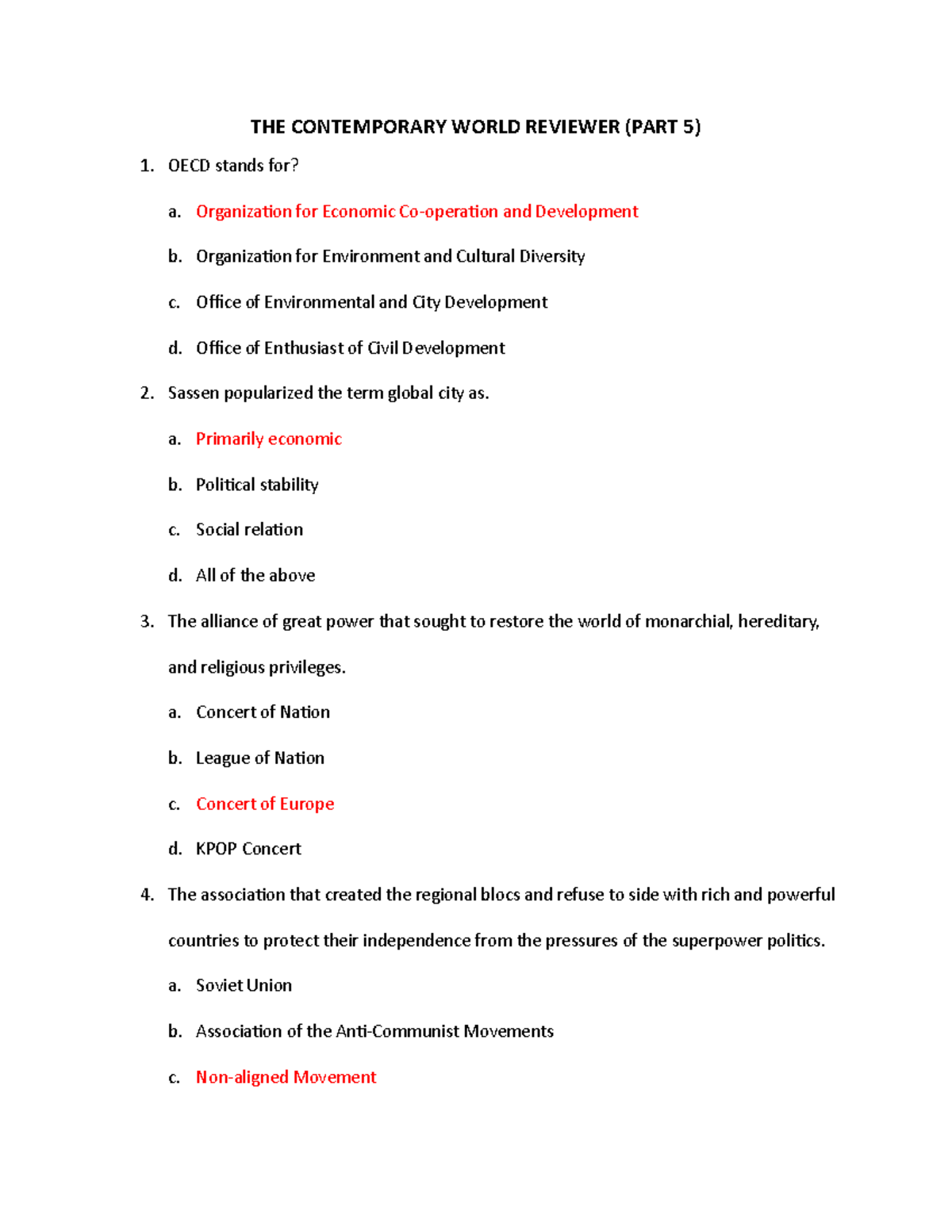 GE 3 Reviewer (PART 5) - goodluck - THE CONTEMPORARY WORLD REVIEWER ...