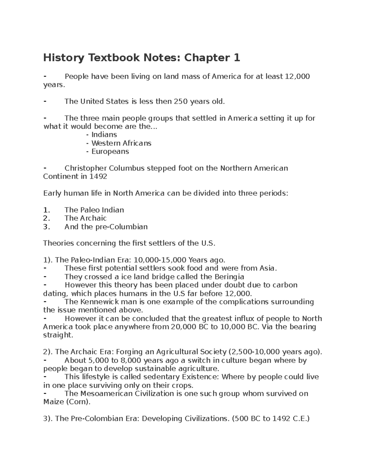 History Textbook Notes Chapter 1 HIS 144 GCU StuDocu