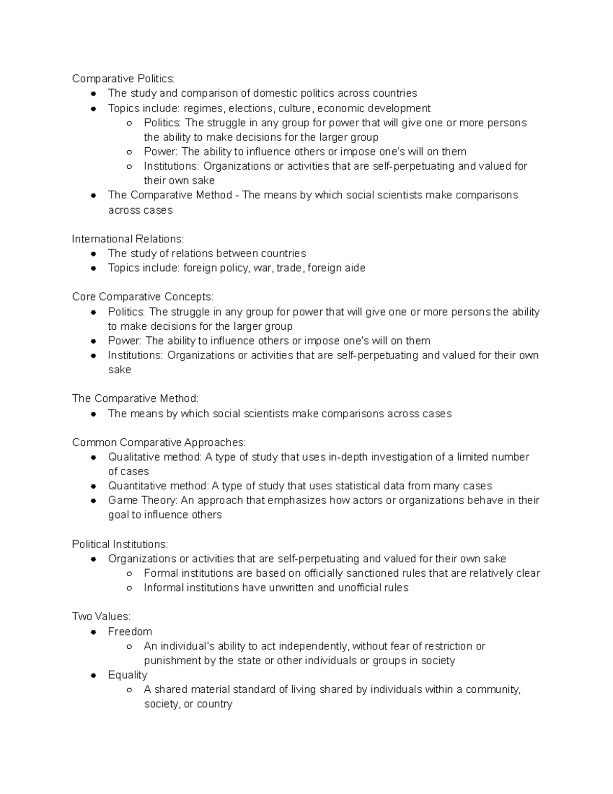 Chapter 1 Introduction to Comparative Political Analysis - Comparative ...