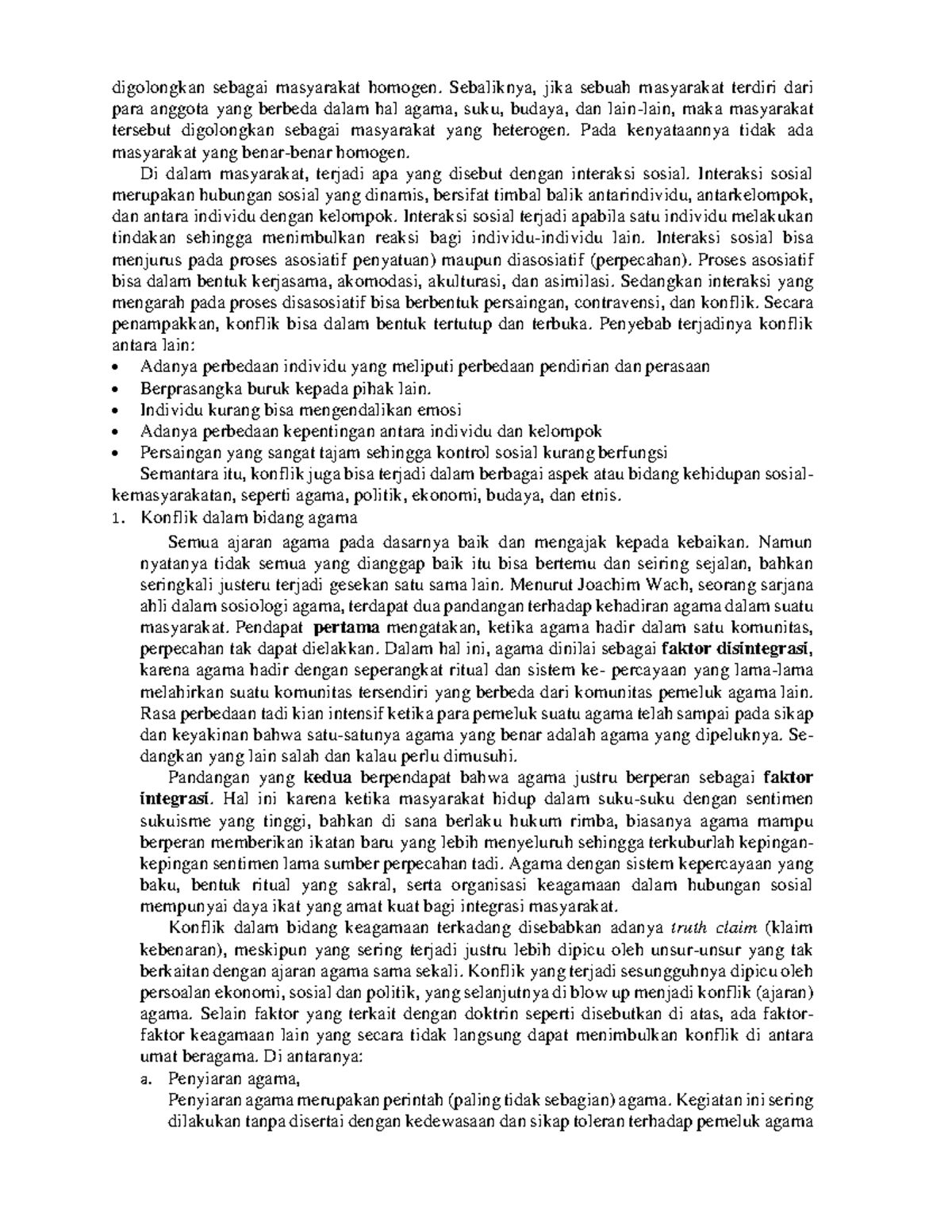 19 - Tugas - digolongkan sebagai masyarakat homogen. Sebaliknya, jika ...