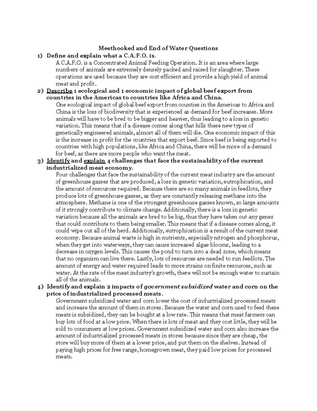 Meathooked and End of Water Questions - Meethooked and End of Water ...