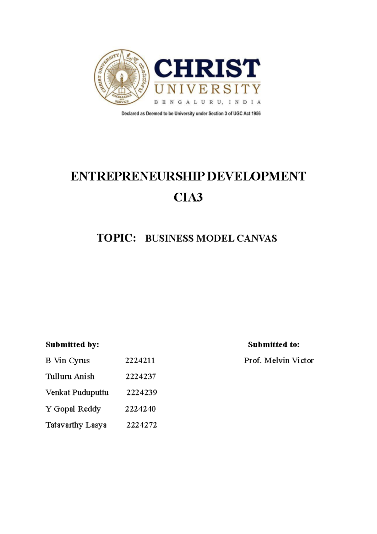 Entrepreneurship Development CIA3 - ENTREPRENEURSHIP DEVELOPMENT CIA ...