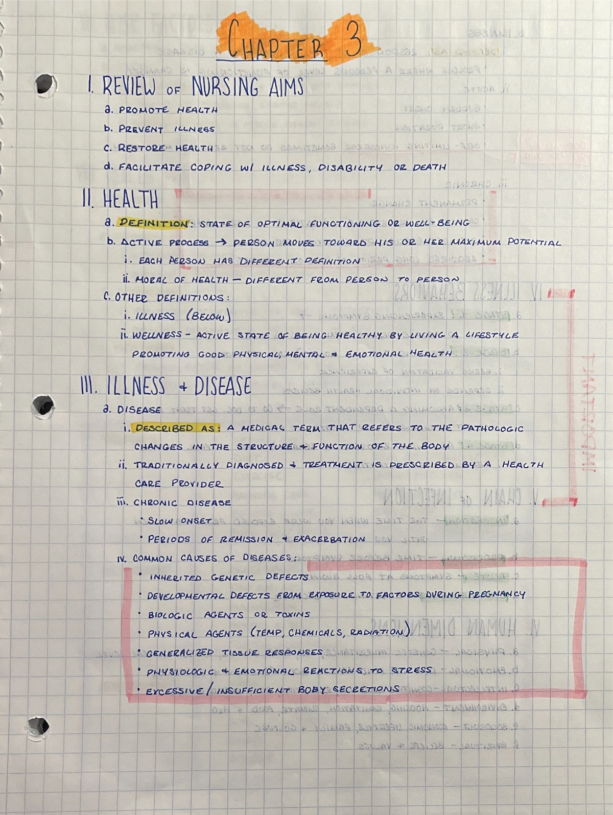 Document 4 - Notes about health an illness - L REVIEW om NURSING AIMS ...