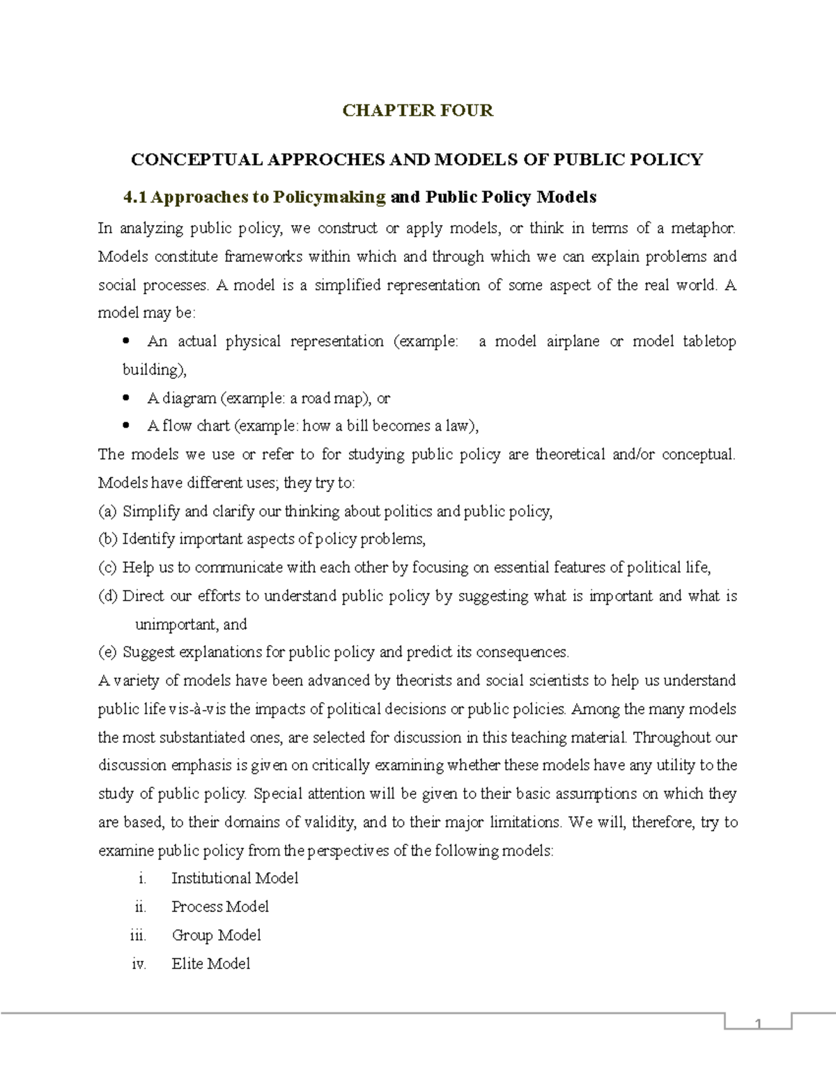 Chapter FOUR pol - JEMAL ALI - CHAPTER FOUR CONCEPTUAL APPROCHES AND ...