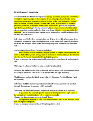 Chapter #6 Study Guide (2021 Update) - BIO 121 Chapter #6 Study Guide ...