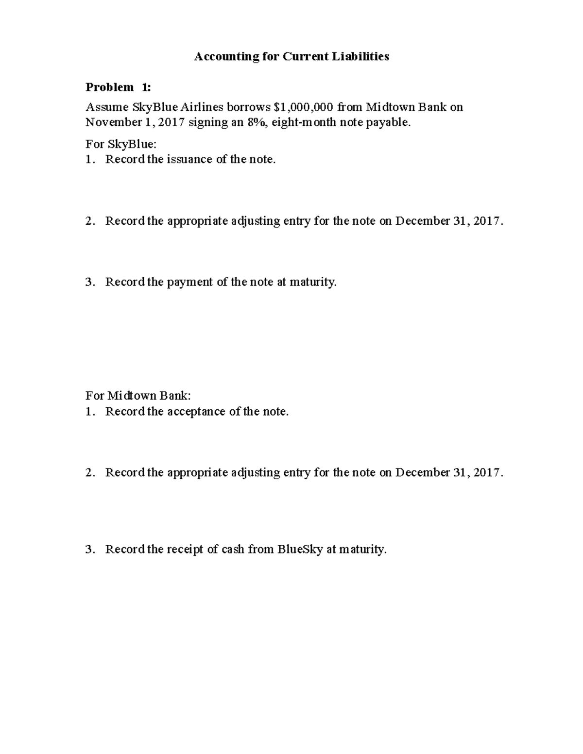 Accounting for Current Liabilities - Accounting for Current Liabilities ...