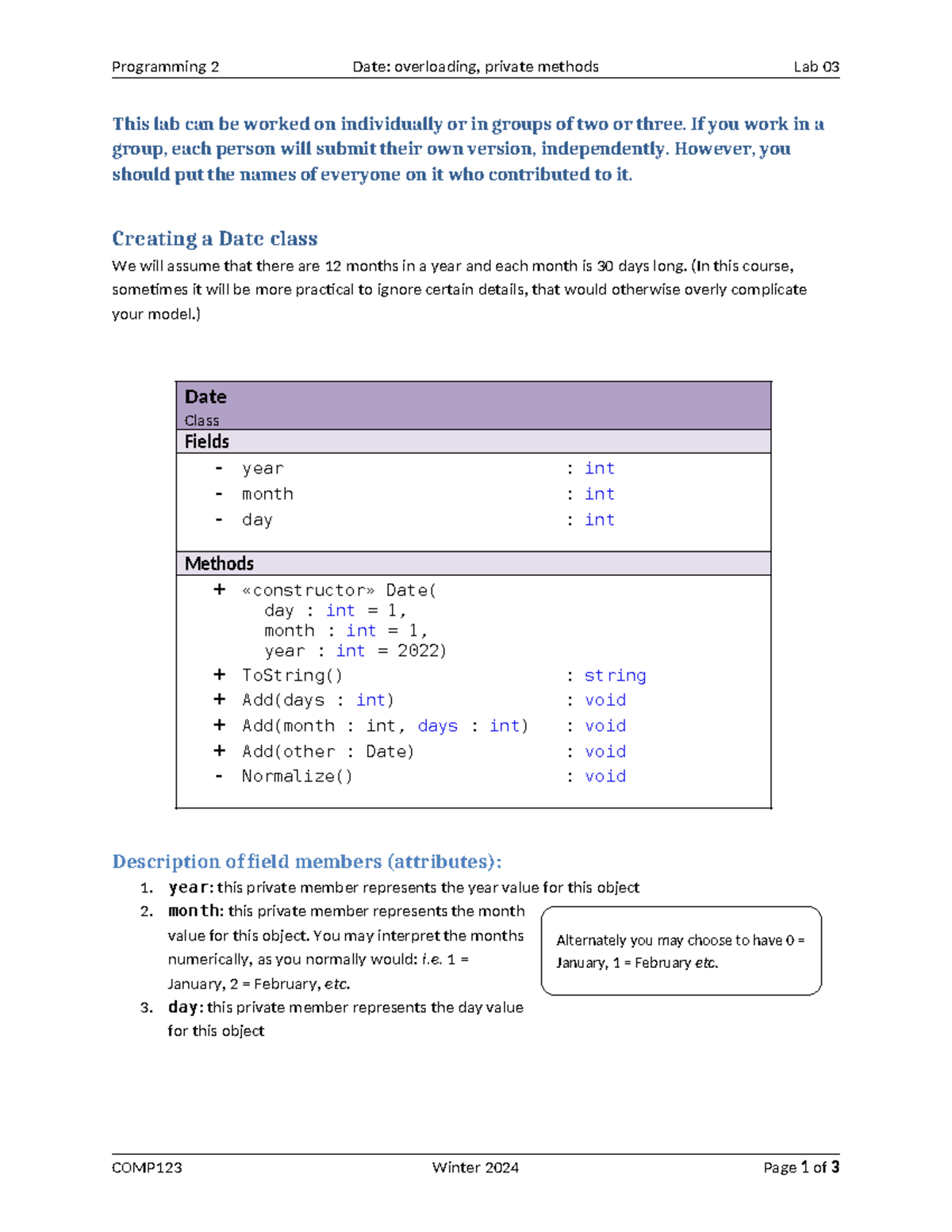 Lab 03 Dates I Hate You Programming 2 Date Overloading Private Methods Lab 03 This Lab Can