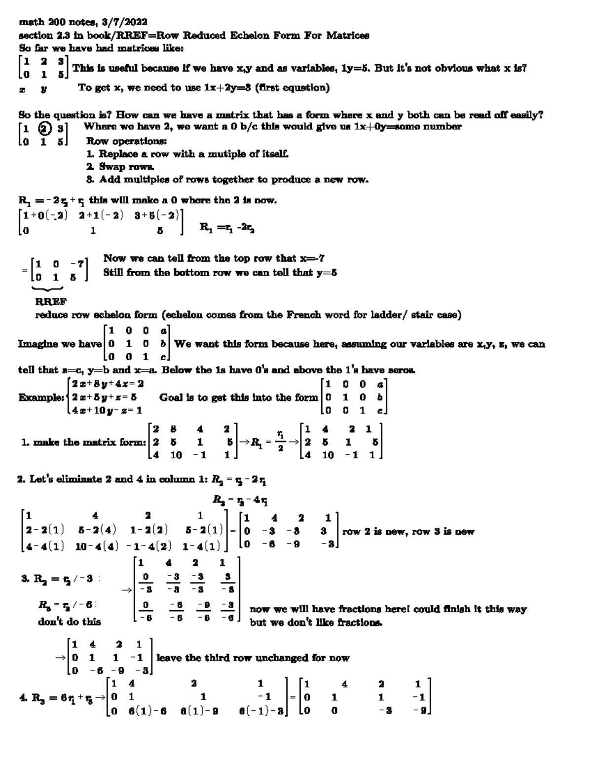 Math 200 notes 3 7 2022 - - Studocu