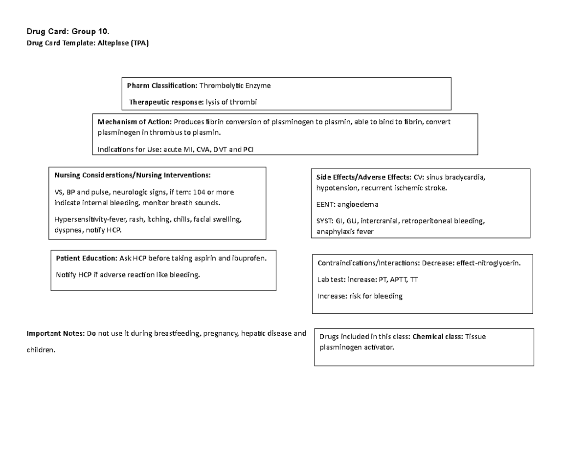 Drug Card Template-pharm-3 - Drug Card: Group 10. Drug Card Template ...