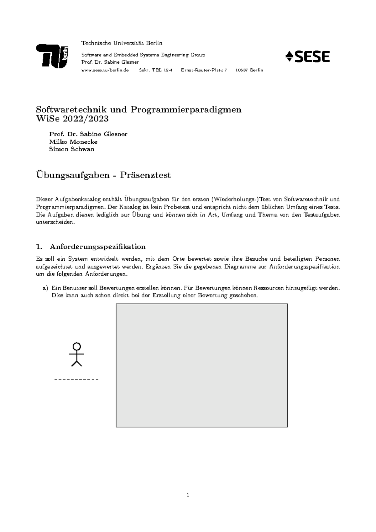 Uebungsaufgaben-pt - Technische Universit ̈at Berlin Software and Embedded Systems Engineering ...