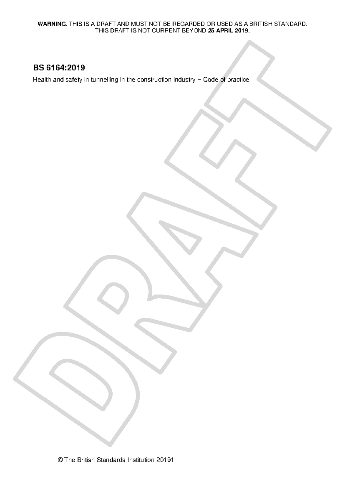 [Draft] BS 6164 2019 Code of practice for health and safety in ...