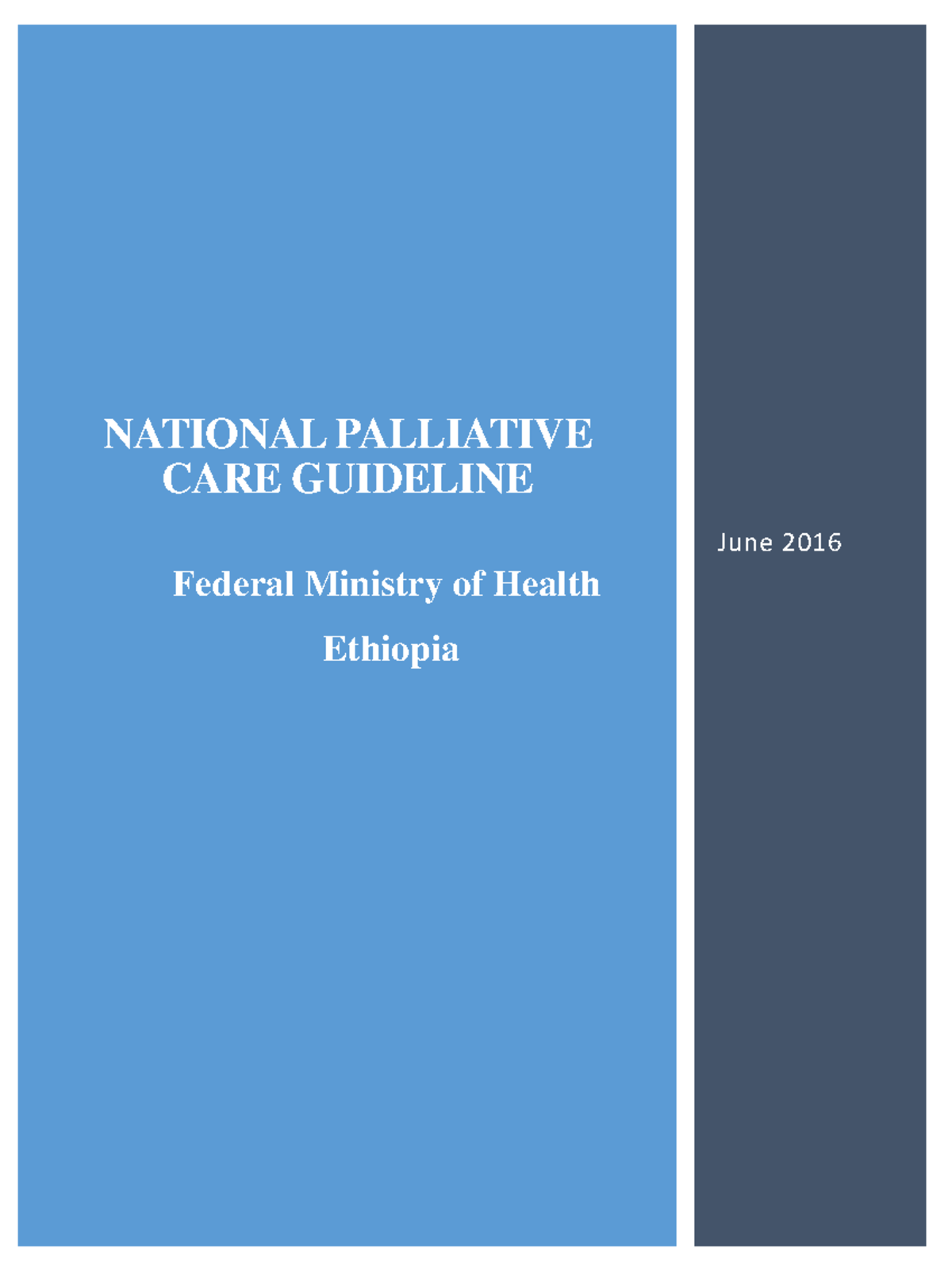 National palliative care guideline federal ministry of health ethiopia - ii NATIONAL PALLIATIVE ...