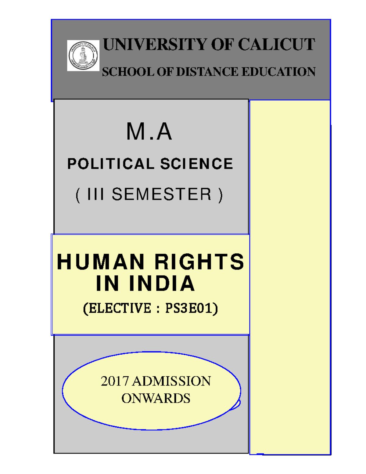SLM-II MA-Human Rights in India - ####### BA ####### POLIICAL SCIENCE H ...