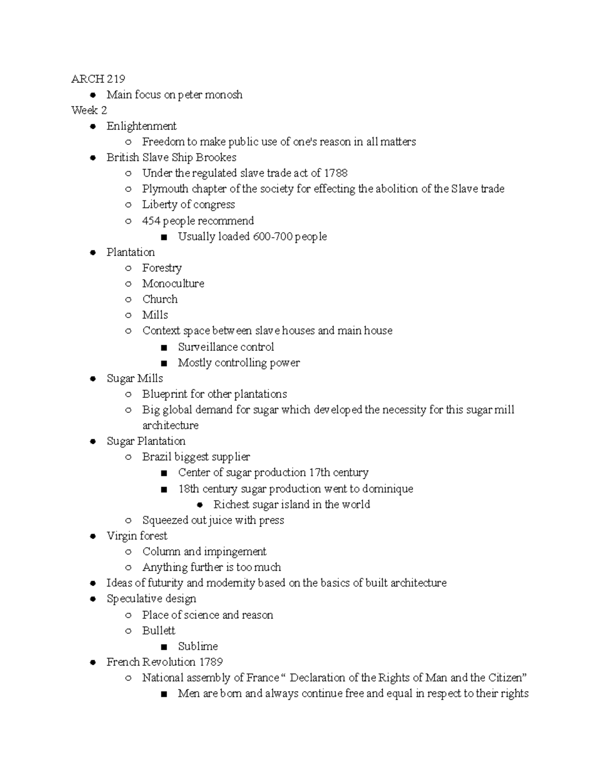 ARCH 219 1-5 - Lecture notes for History of World Architecture: 18th ...