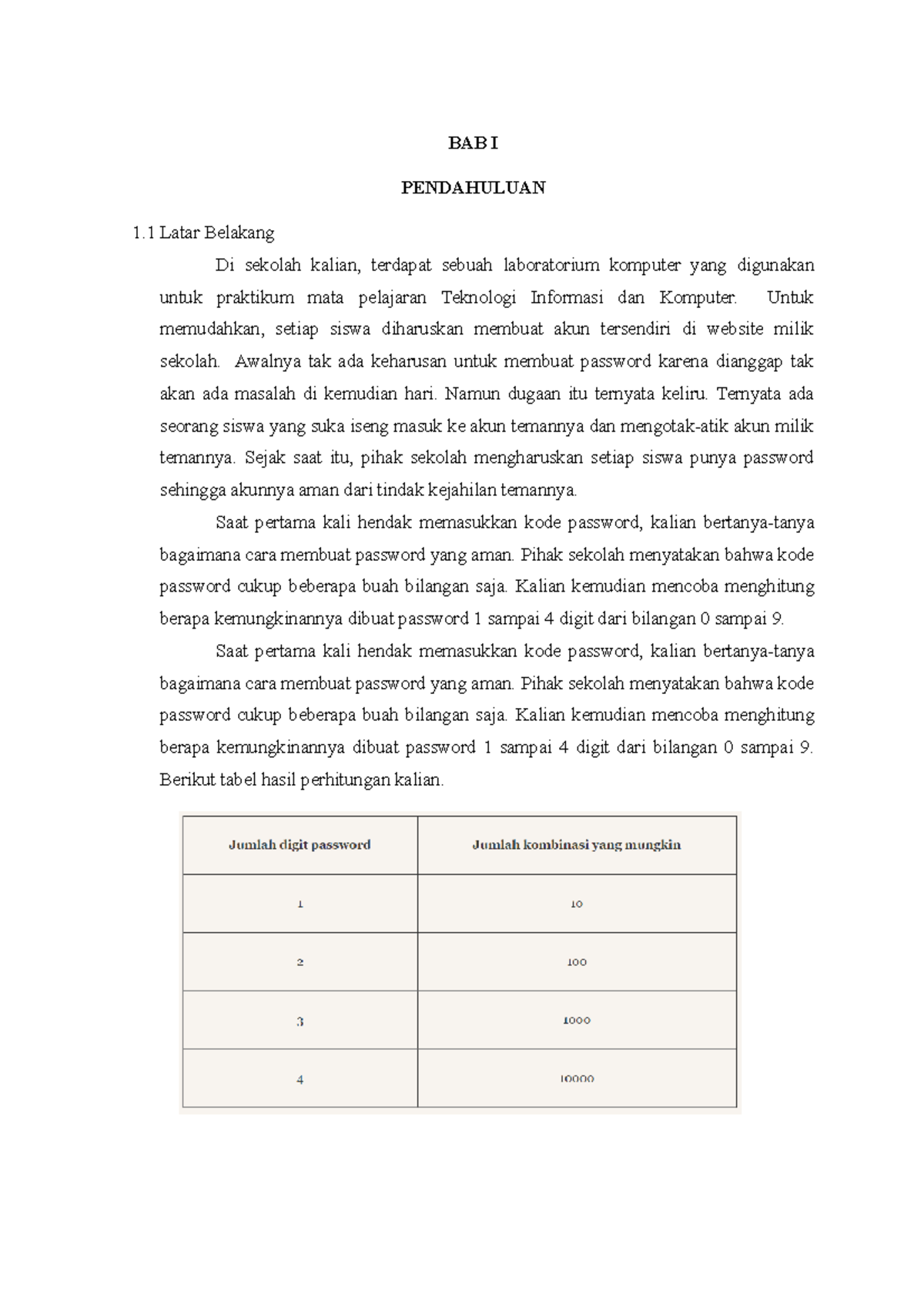 CBR DAN CJR - sorry - BAB I PENDAHULUAN 1 Latar Belakang Di sekolah kalian, terdapat sebuah ...
