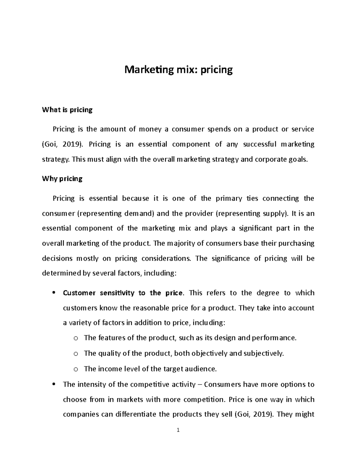 Marketing-mix-pricing - Marketing mix: pricing What is pricing Pricing ...