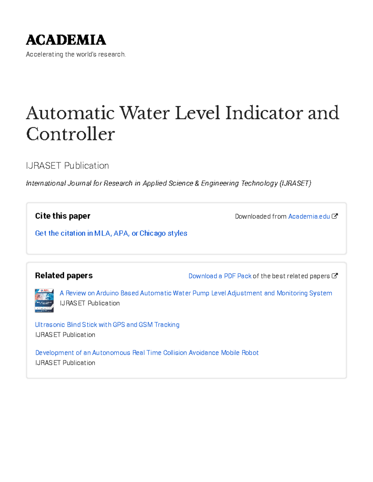 Automatic Water Level Indicator and Controller-with-cover-page-v2 ...