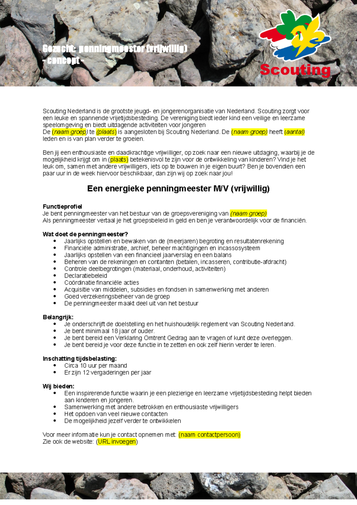 Functieprofiel penningmeester concept april 2011 2 - Gezocht ...