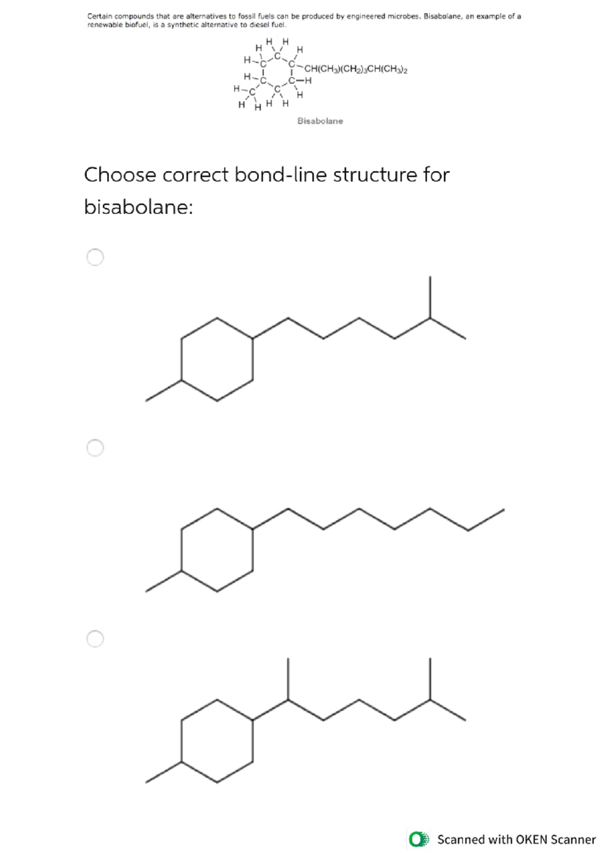 Chemistry 8 - Finding the correct bond- line structure for bisablane ...