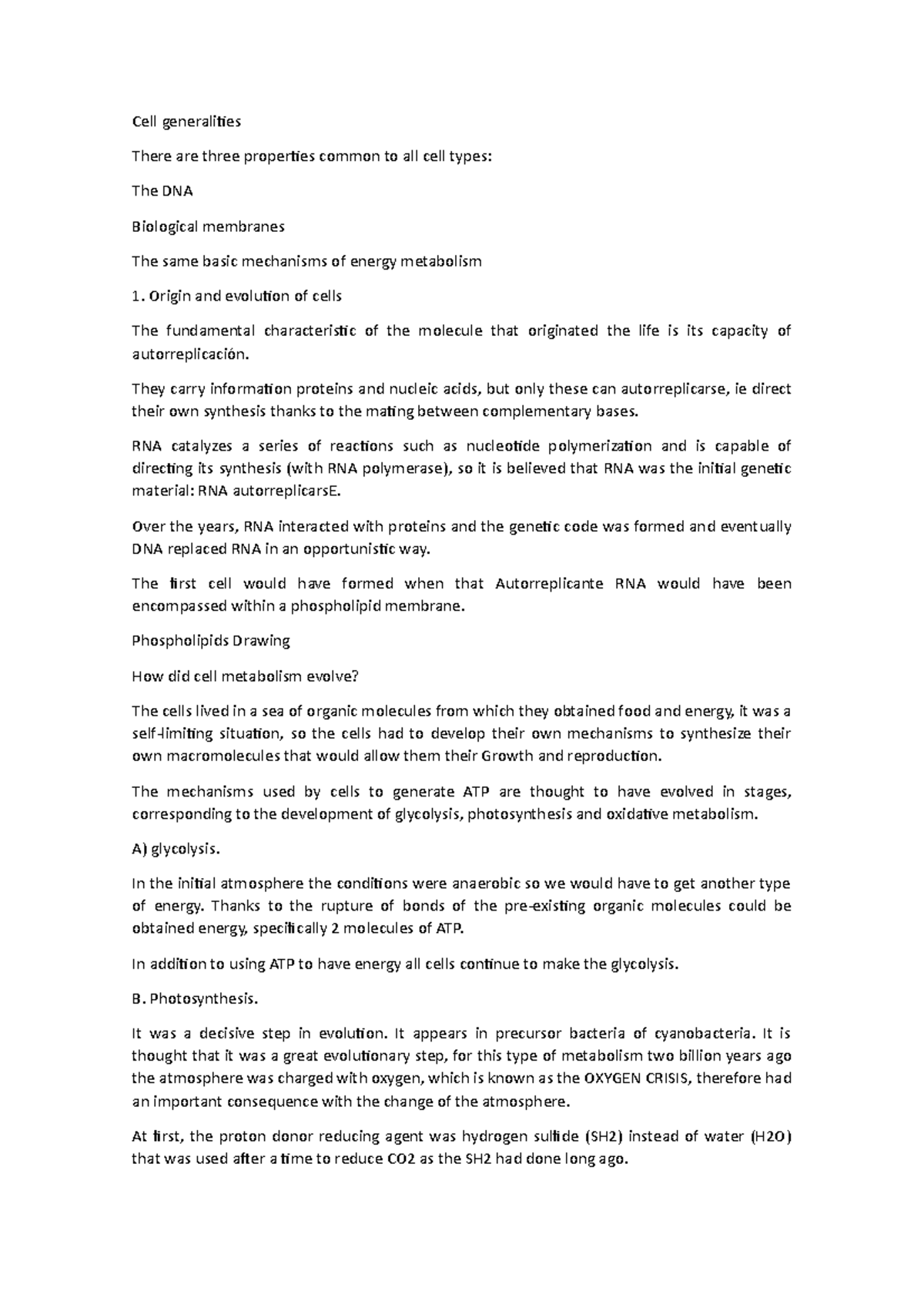 Cell generalities - Lecture notes 1 - Cell generalities There are three ...