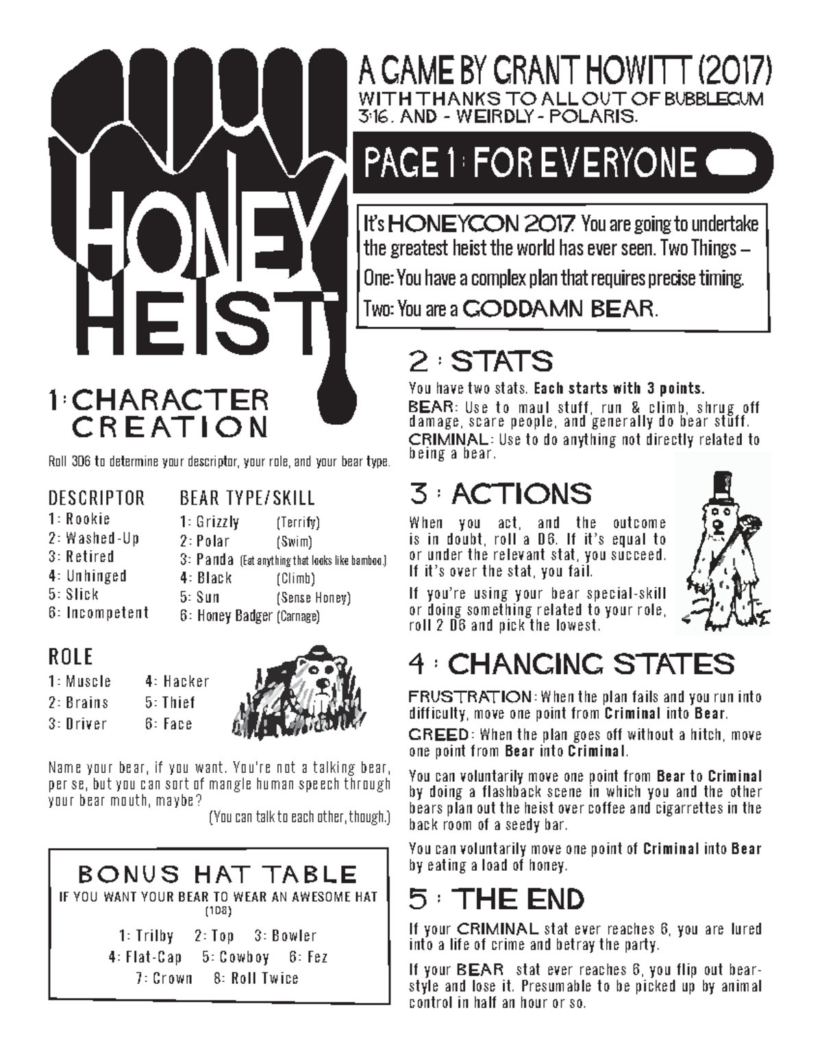 Honey Heist - By Grant Howitt - a gam e by grant howitt 2 0 1 7 w it h ...