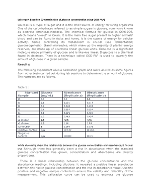 Glucose GOD-PAP - god pap analysis and documentation - IVD LO T REF o C ...