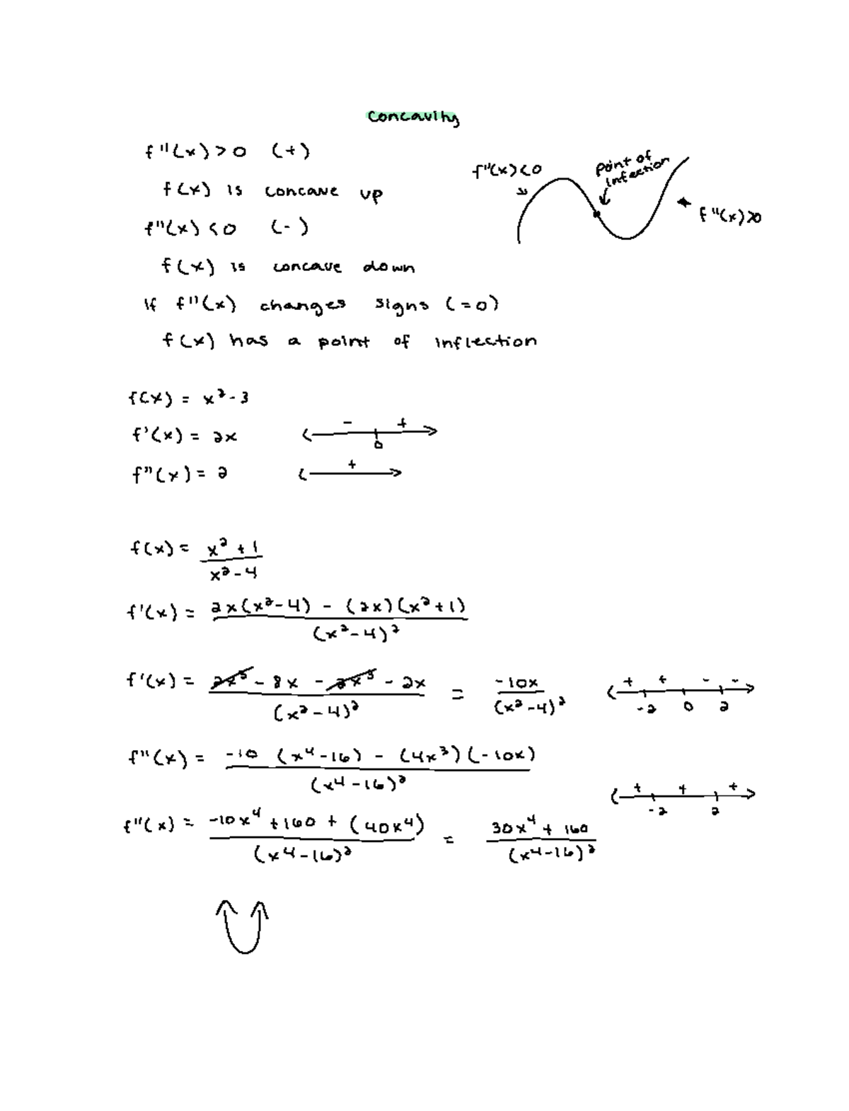 Calculus 1: Chapter 4.5 - Concavity f x 0 t f Cx LO pginfteffior f x is ...