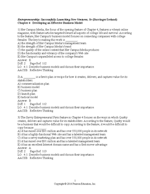 Entrepreneurship chapter 1 test bank 6e - Entrepreneurship ...