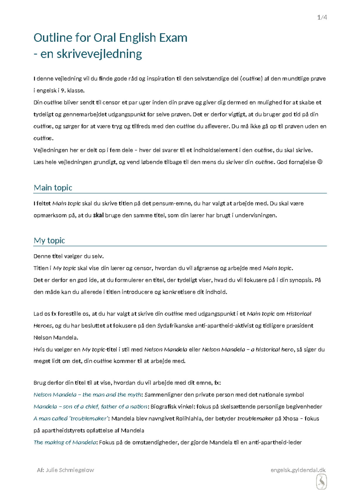 Outline oral exam - vejledning - word - 2019 - Outline for Oral English ...