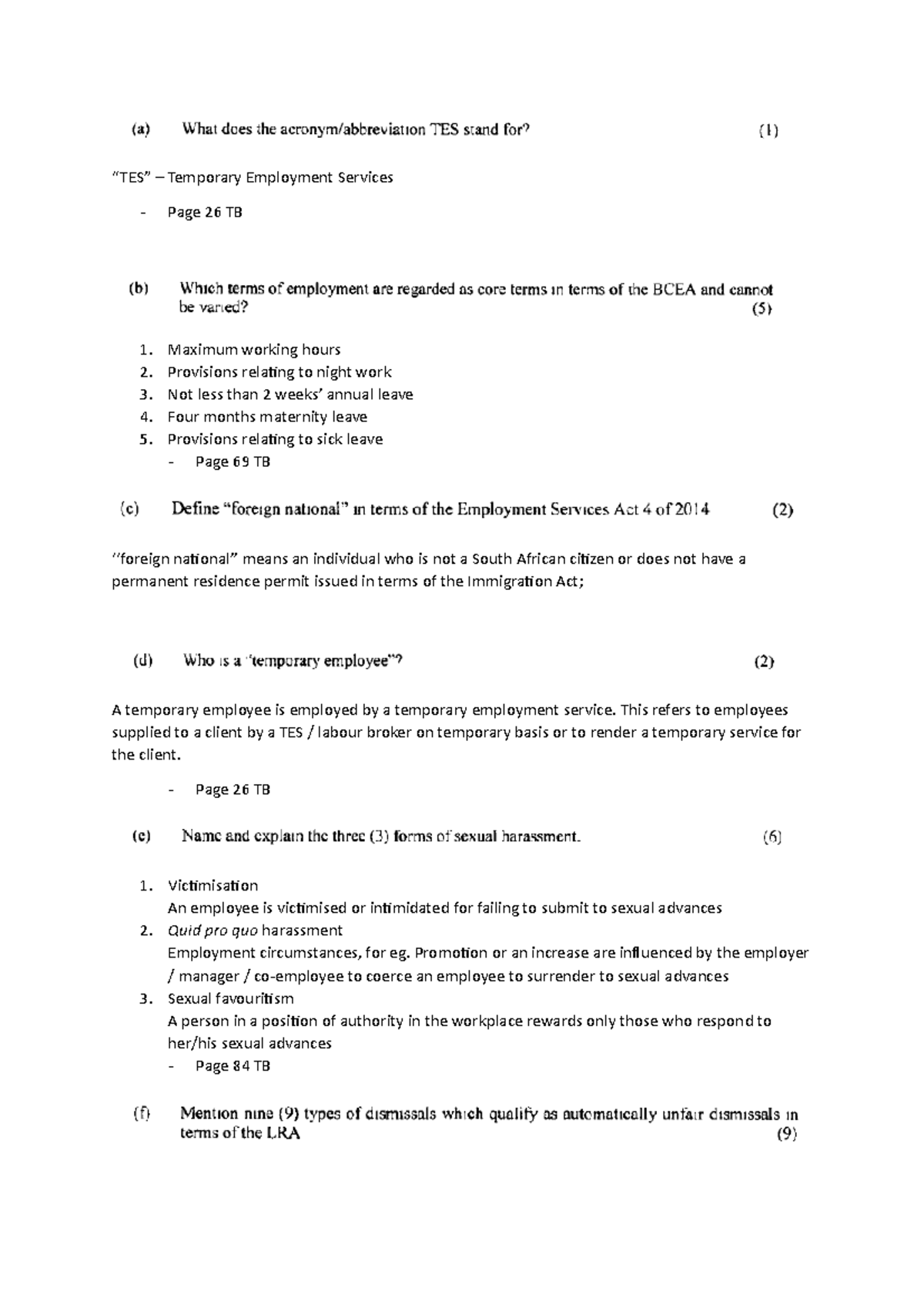 Exam 2019, questions and answers - “TES” – Temporary Employment ...