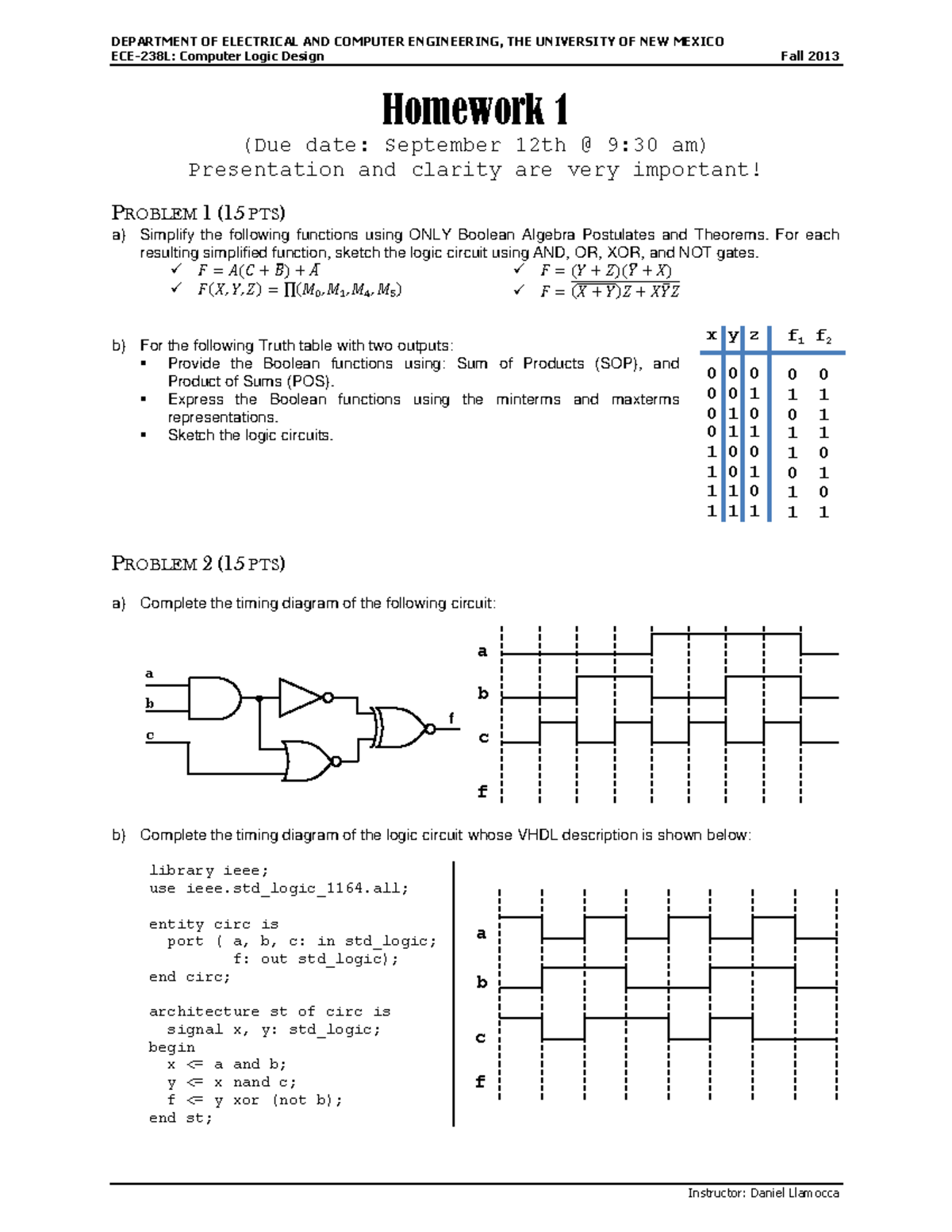 HW1, q + a - Homework assignment 1 - DEPARTMENT OF ELECTRICAL AND COMPUTER ENGINEERING, THE ...