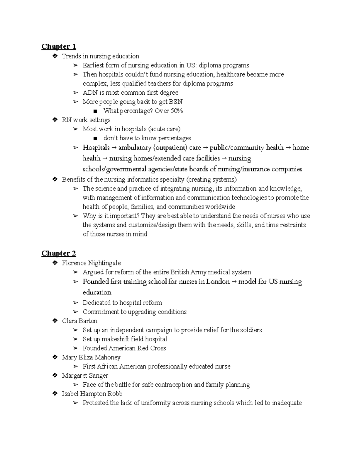 Nursing 100-Final ExamStudy Guide - Chapter 1 Trends in nursing ...
