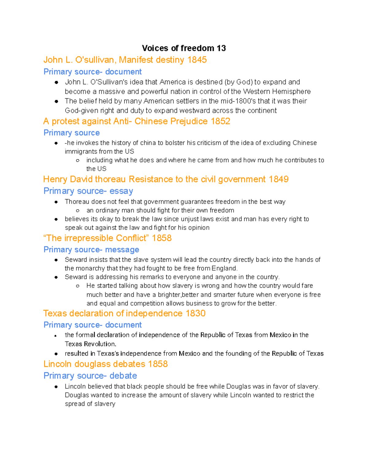 Voices of freedom 13-15 - Voices of freedom 13 John L. O'sullivan ...