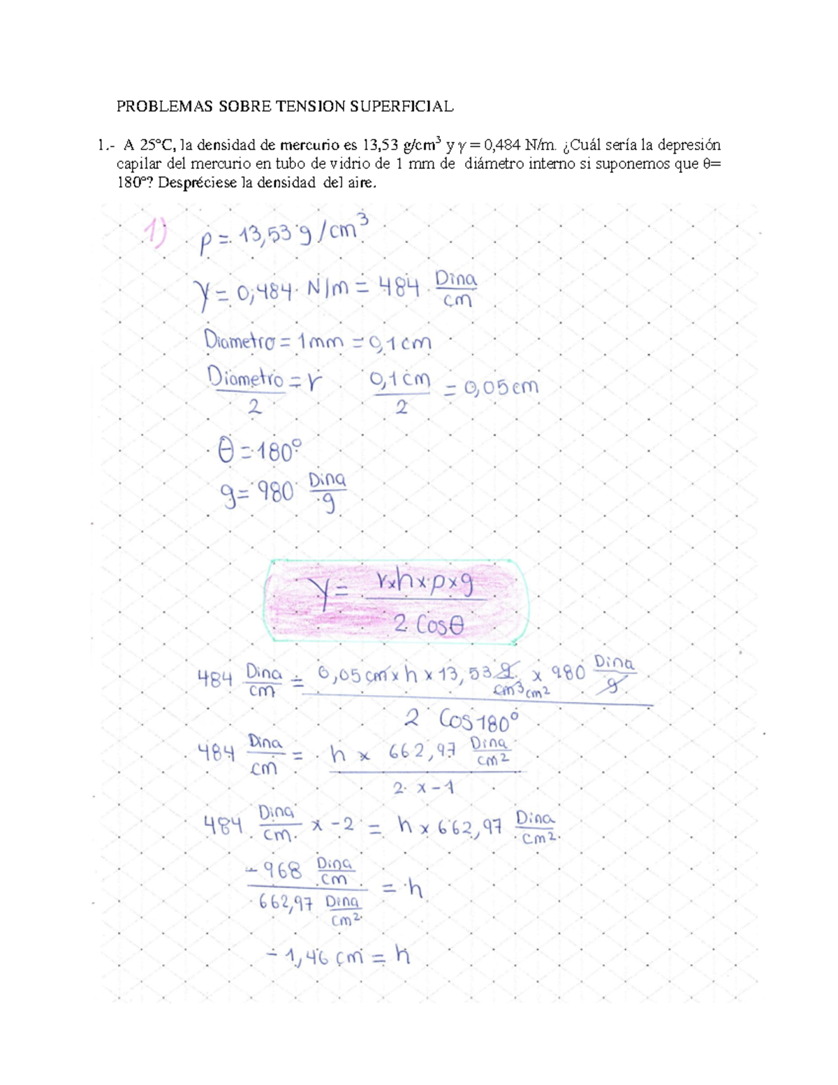 10. Problemas de tensión superficial - Warning: TT: undefined function: 32 PROBLEMAS SOBRE ...