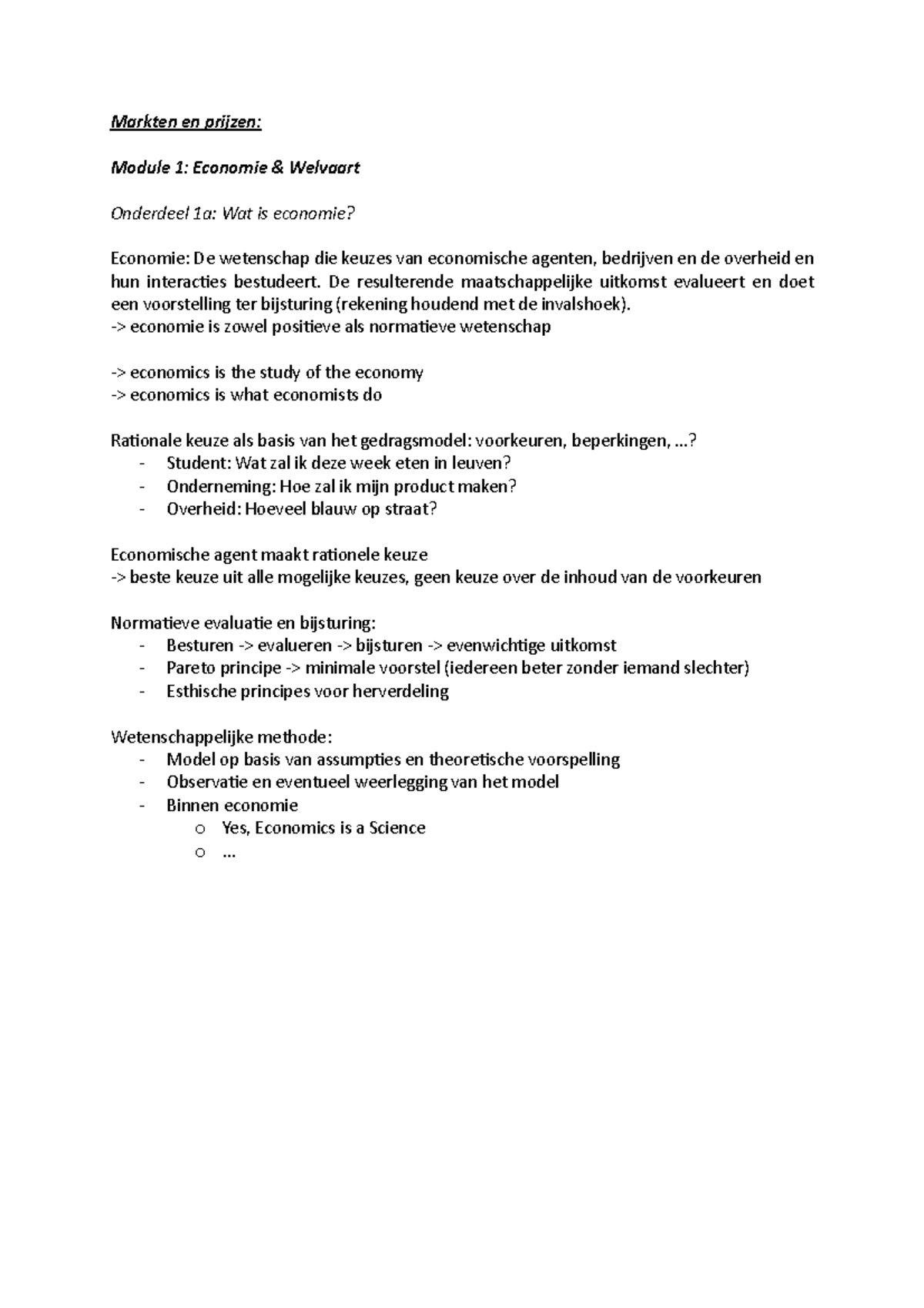 Markten en prijzen (hoorcollege) - Markten en prijzen: Module 1 ...