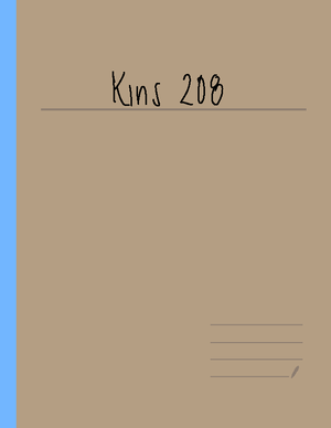 Kin s 208 Exam 1 Study Guide - EXAM 1 STUDY GUIDE Chapter 1 ...