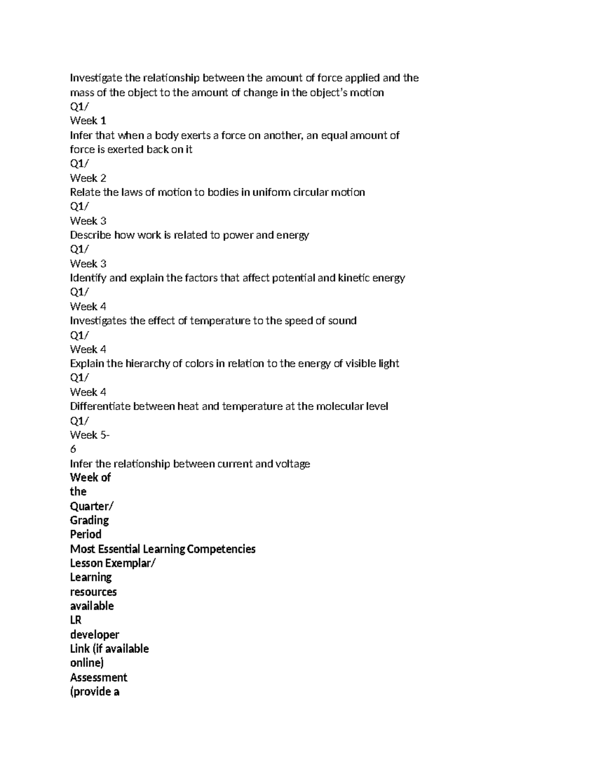 Melc science 8 - Investigate the relationship between the amount of ...
