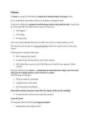 Types and Functions of Verbless Clauses - For example: ‘good morning ...