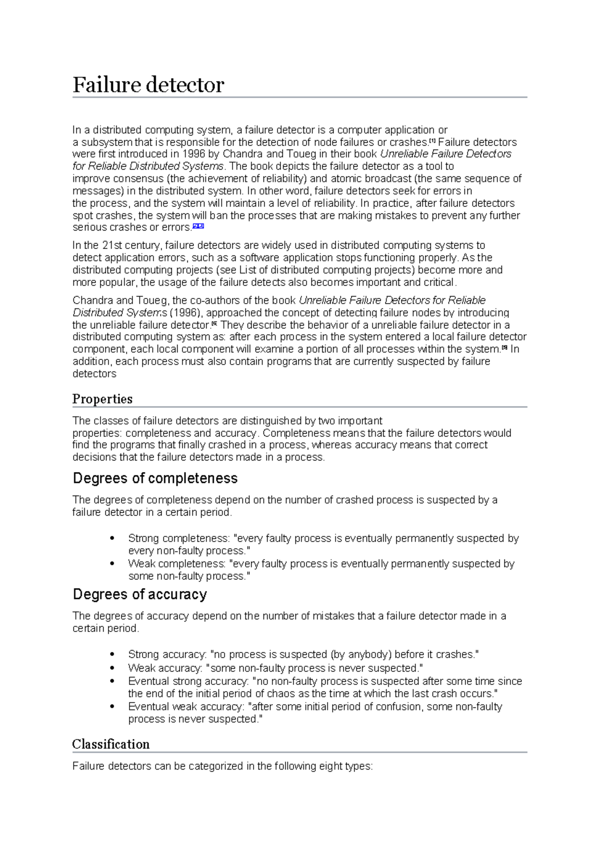 L-3 - Failure detector In a distributed computing system, a failure detector is a computer - Studocu