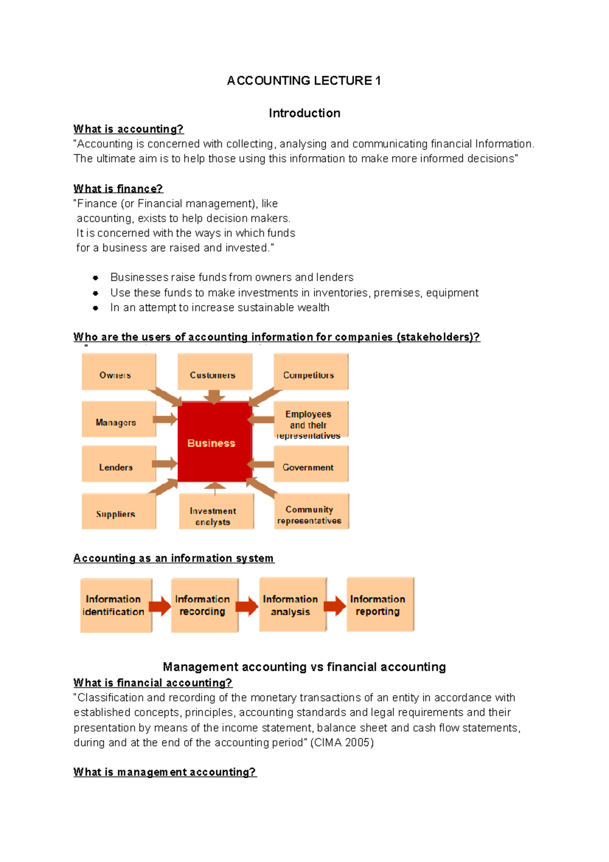 Accounting Lecture 1 - ACCOUNTING LECTURE 1 Introduction What is ...