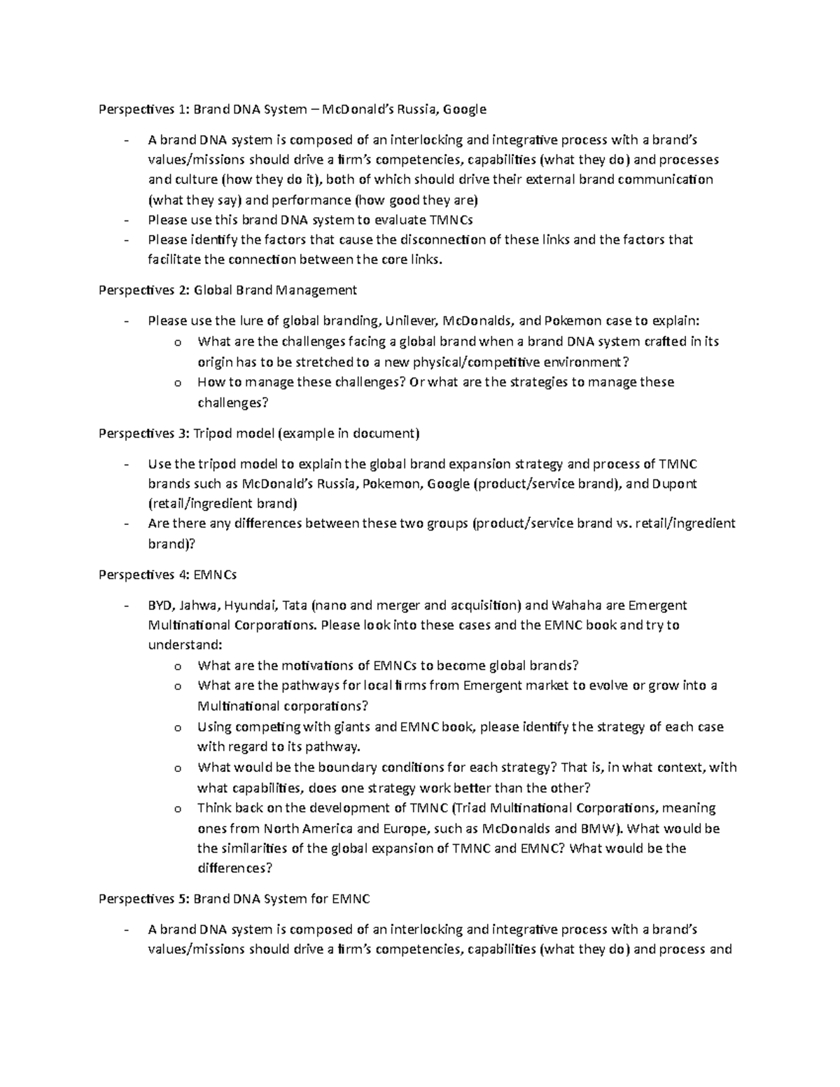 Final Exam Preview - Exam review, just questions, no answers ...