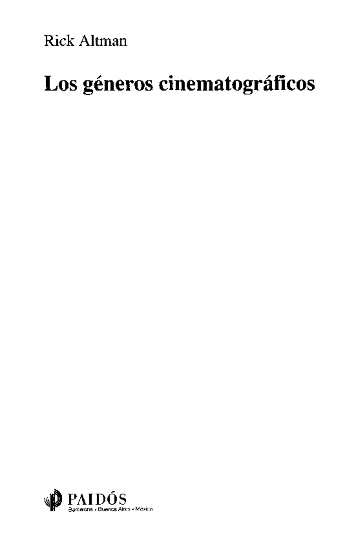 03 Los géneros cinematográficos - Rick Altman - Rick Altman Los géneros ...