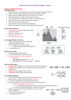 Module 5 - enzyme ( Biochem) - BCMB20002 - Unimelb - Studocu