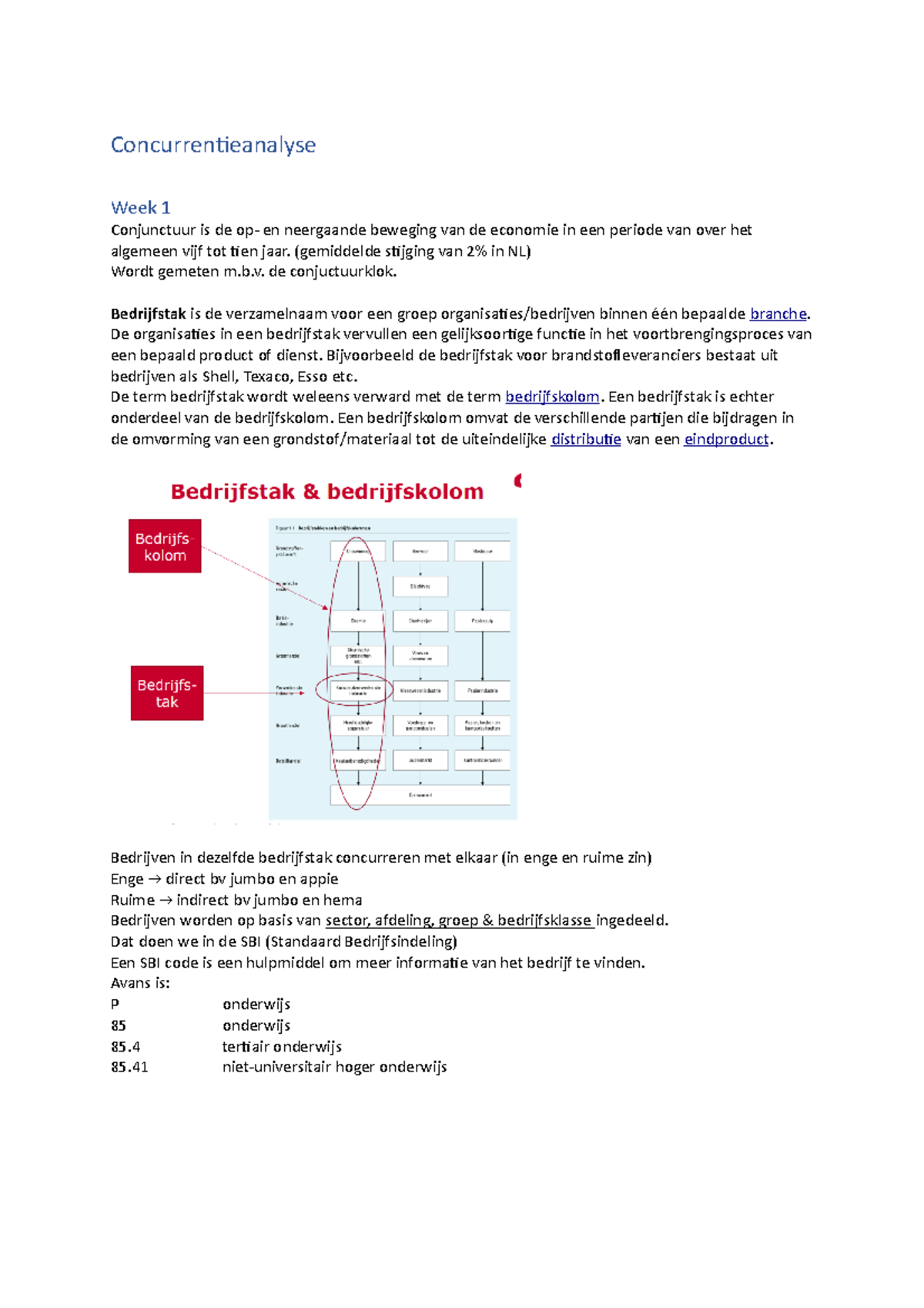 Concurrentieanalyse samenvatting - Concurrentieanalyse Week 1 ...