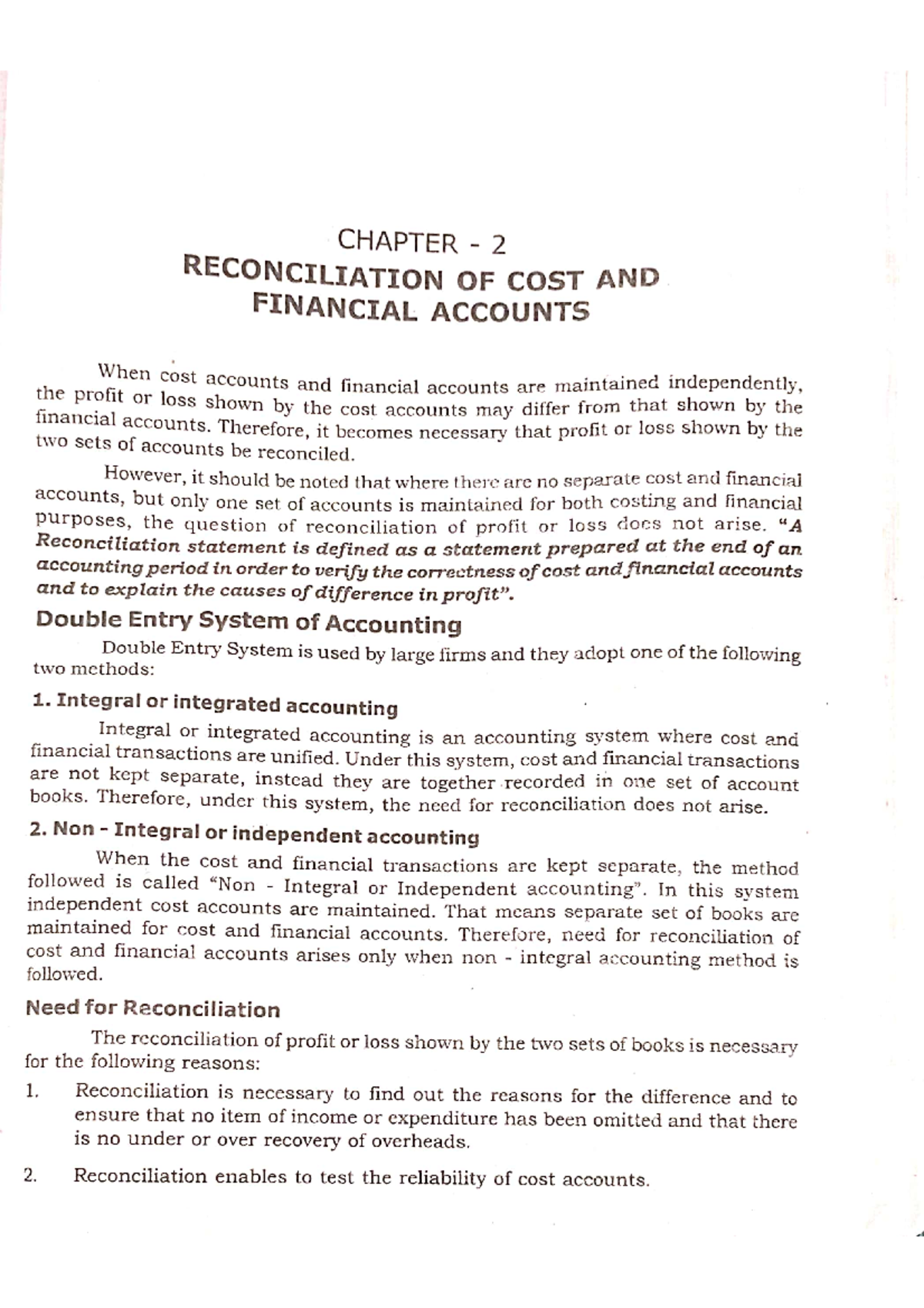 Reconcilation OF COST AND Financial Statements - Cost Accounting 1 ...